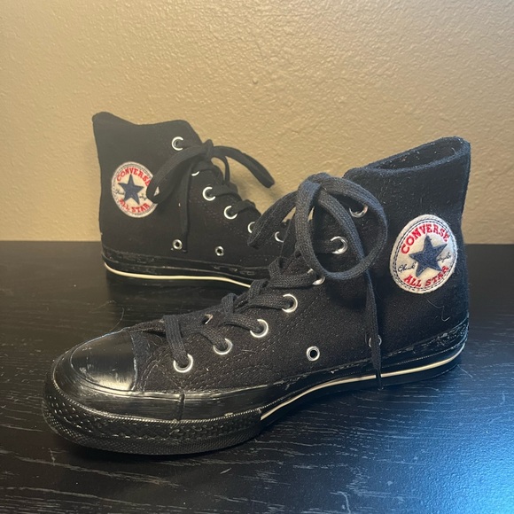 Converse | Shoes | Black Felt High Top Converse | Poshmark